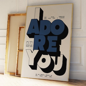 I Adore You Fred Again Music Poster Wall Art A5 A4 A3 Bold Typographic ...