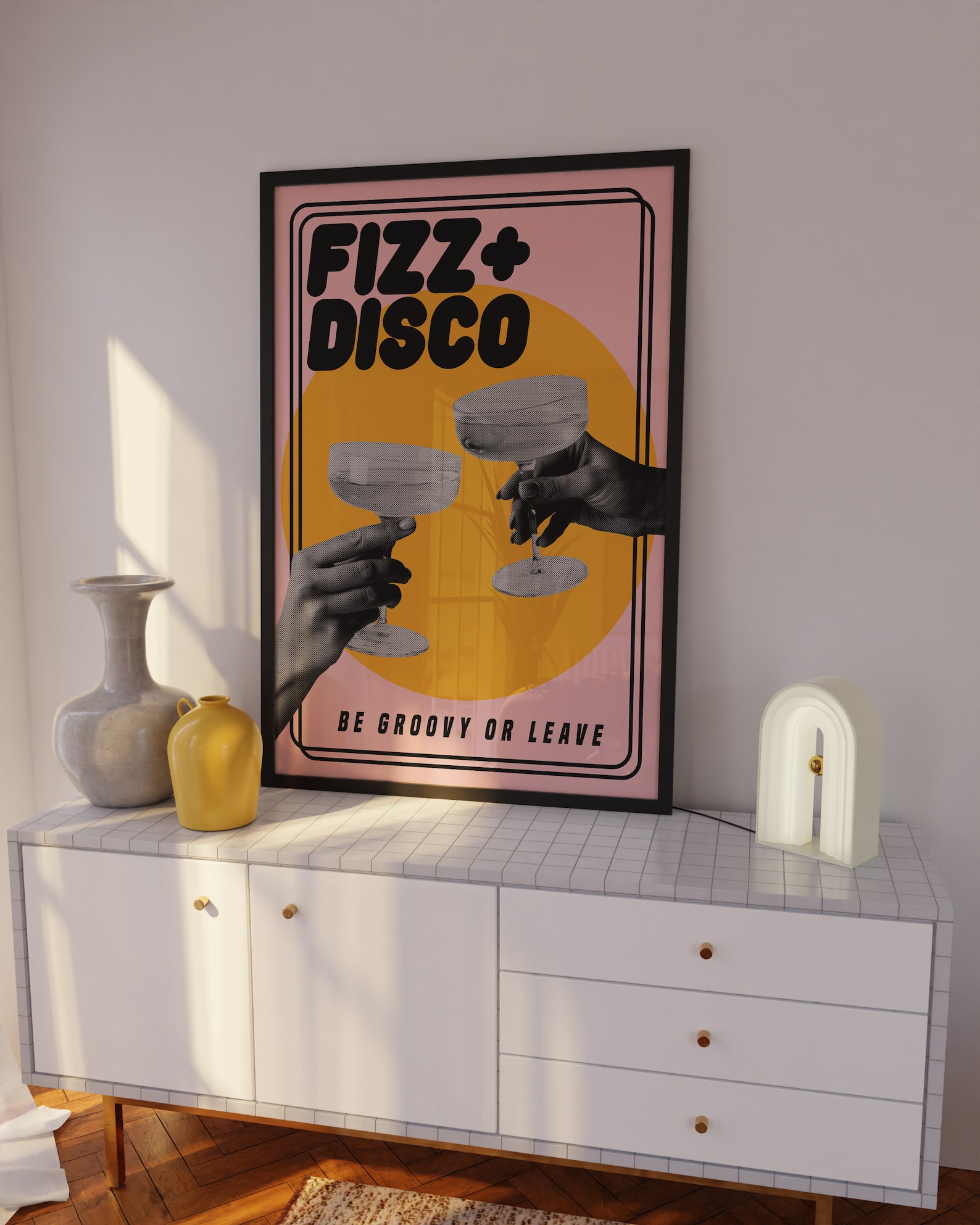 Fizz & Disco | Retro | Disco Print | Music Poster | Wall Art | A5 A4 A3 ...