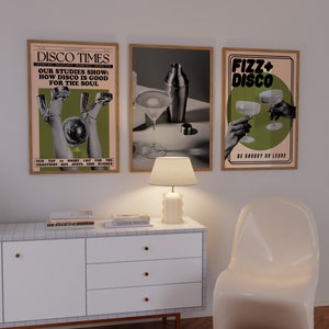 Fizz & Disco | Retro | Disco Print | Music Poster | Wall Art | A5 A4 A3 ...