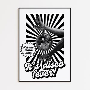 Disco Fever | Retro | Disco Print | Music Poster | Wall Art | A5 A4 A3 ...