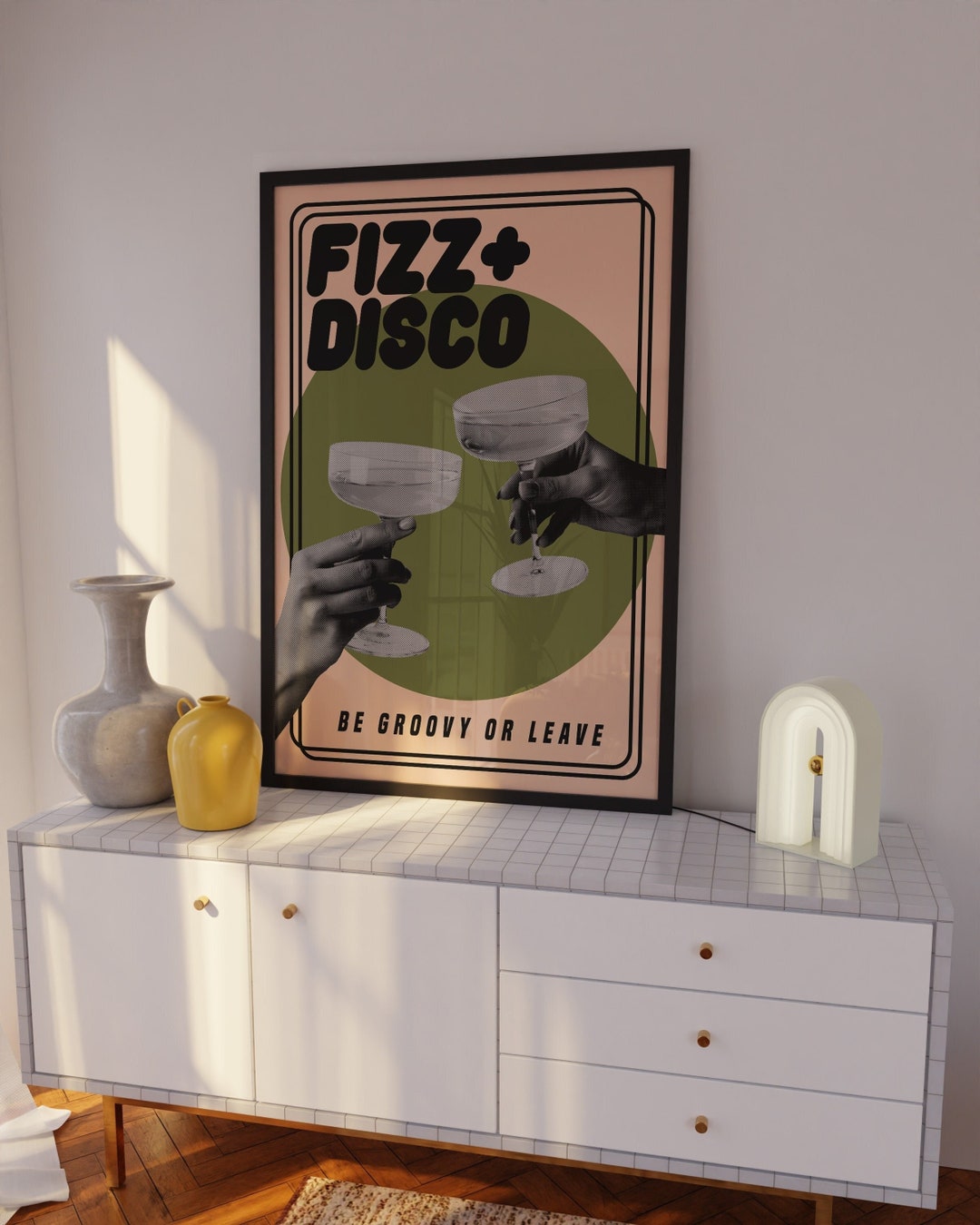 Fizz & Disco | Retro | Disco Print | Music Poster | Wall Art | A5 A4 A3 ...