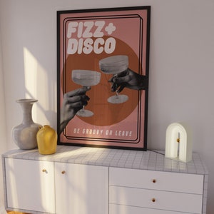 Fizz & Disco | Retro | Disco Print | Music Poster | Wall Art | A5 A4 A3 ...