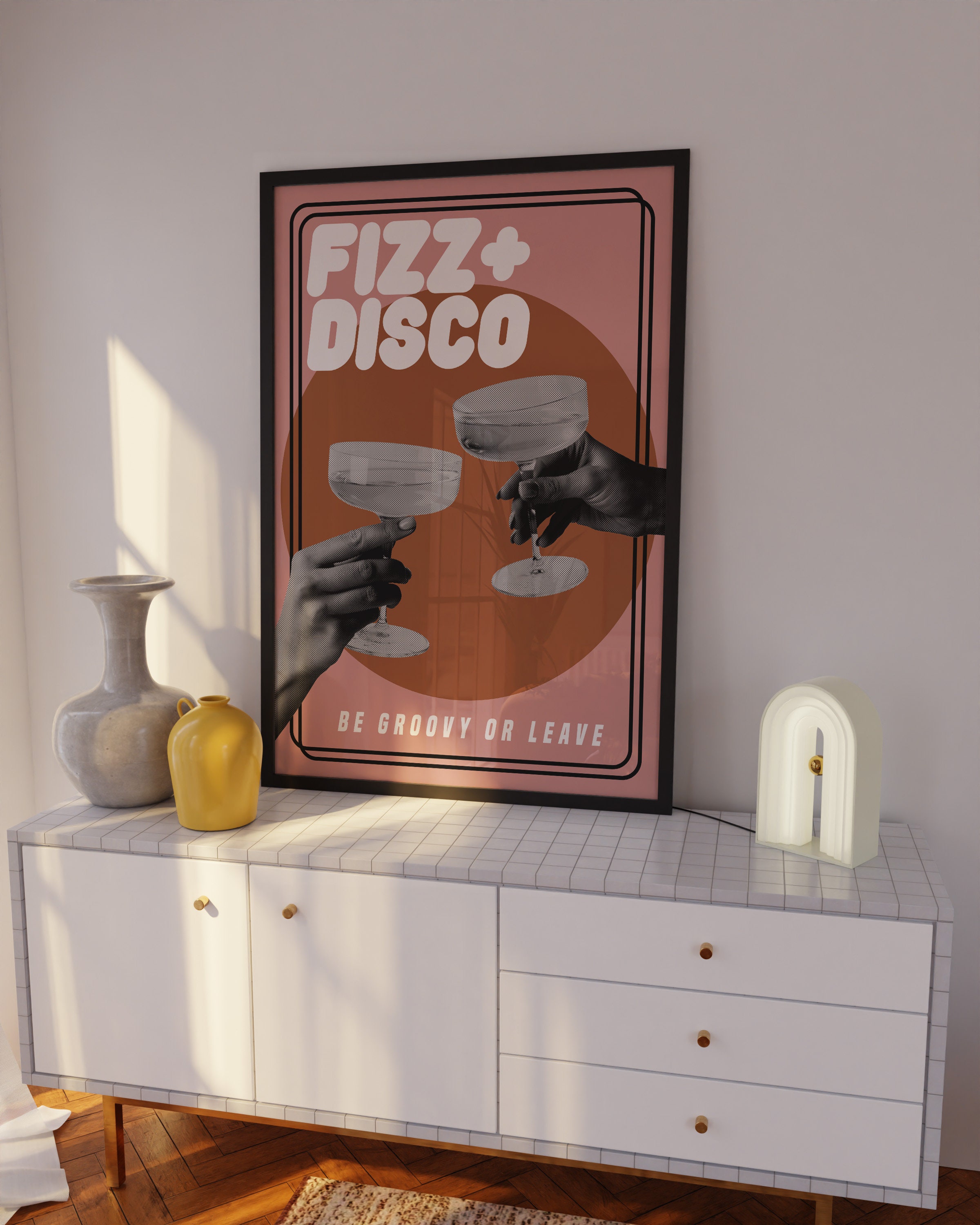 Fizz & Disco | Retro | Disco Print | Music Poster | Wall Art | A5 A4 A3 ...