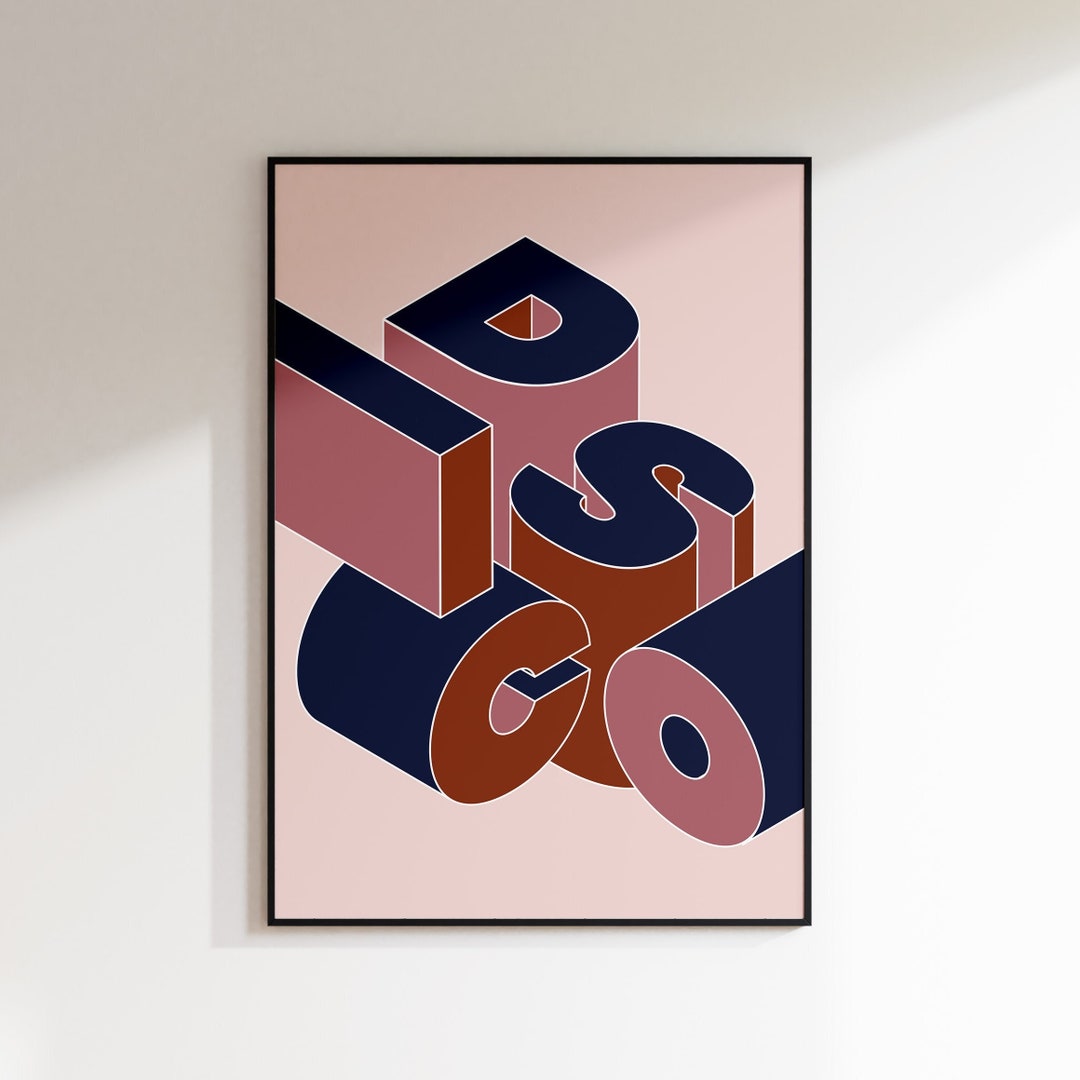 Disco 3D Print | Music Poster | Wall Art | A5 A4 A3 | Disco | Bold ...