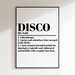Disco Definition Print | Music Poster | Wall Art | A5 A4 A3 ...