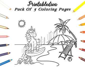 50 Printable UNICORN COLORING PAGES - Etsy