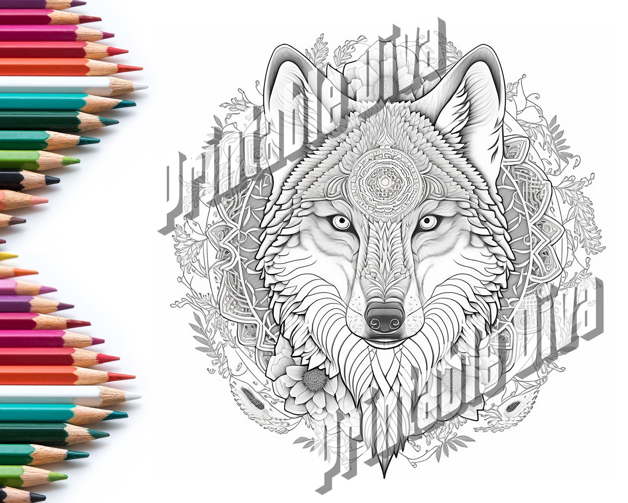 Wolf Mandala / Adult Coloring Pages / Intricate Coloring Pages ...