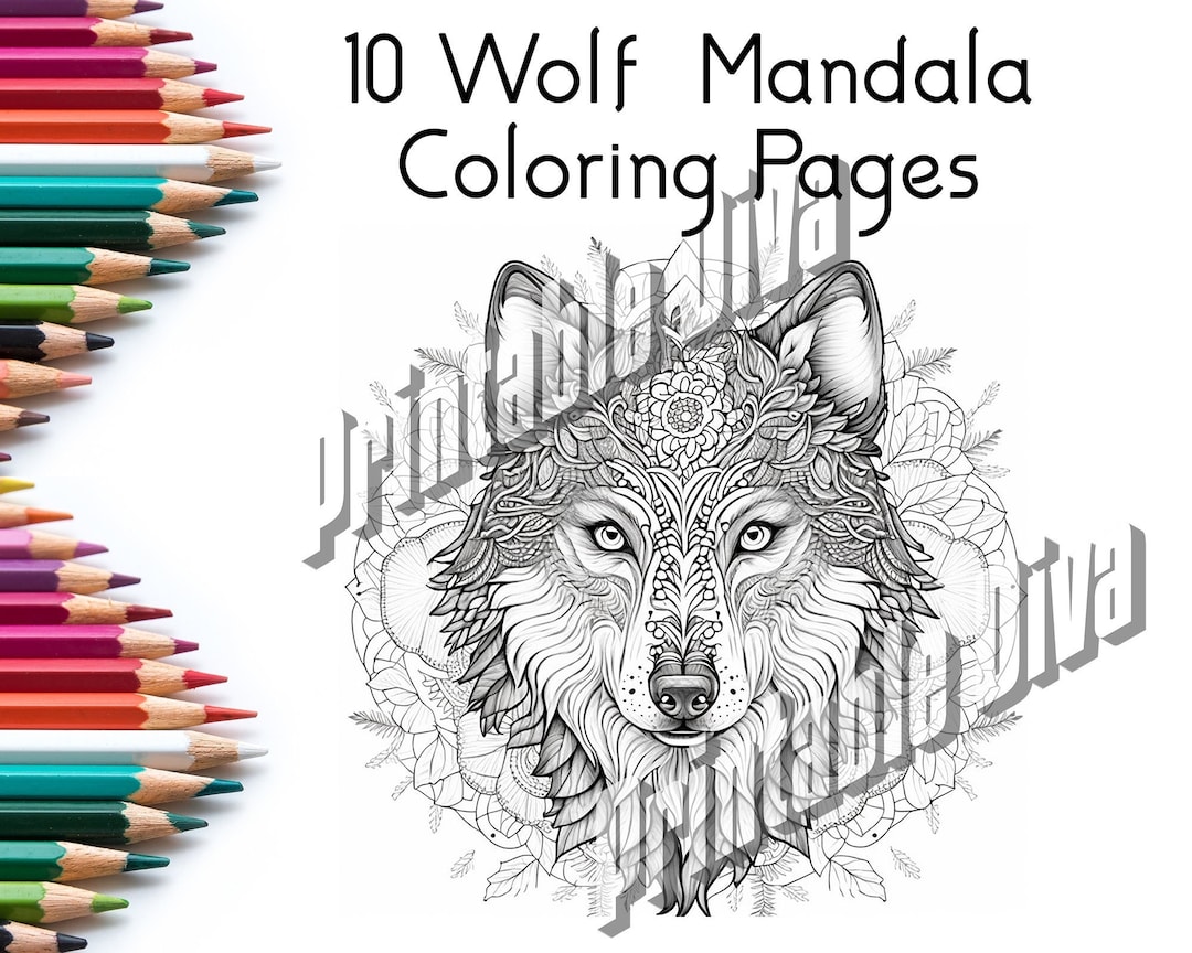 Wolf Mandala / Adult Coloring Pages / Intricate Coloring Pages ...