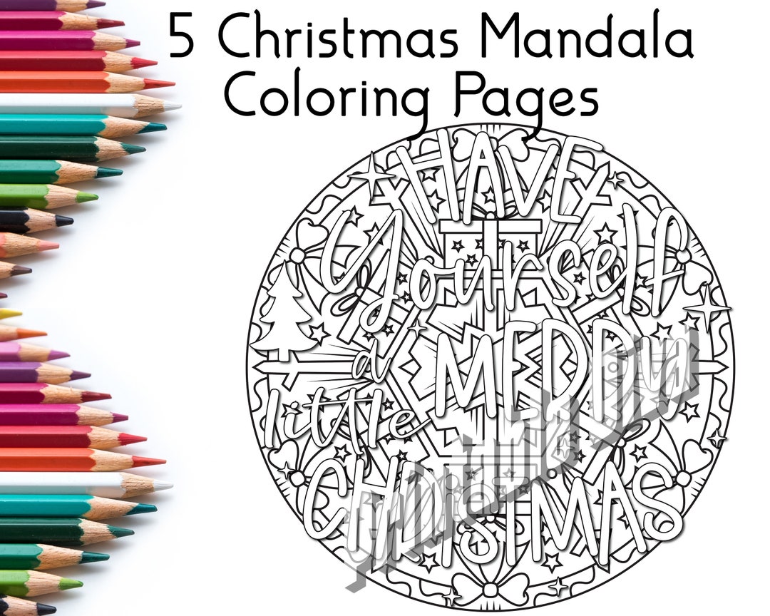 Christmas Sayings Coloring Pages - Adult Coloring Pages - Digital ...