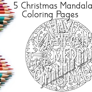 Christmas Sayings Coloring Pages - Adult Coloring Pages - Digital ...