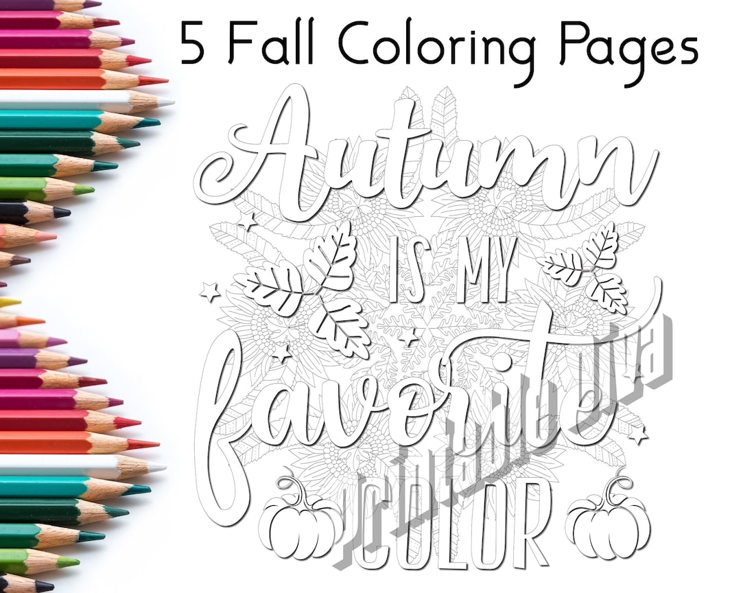 Adult Fall Coloring Pages / Instant Download / Fall Printables / Autumn ...
