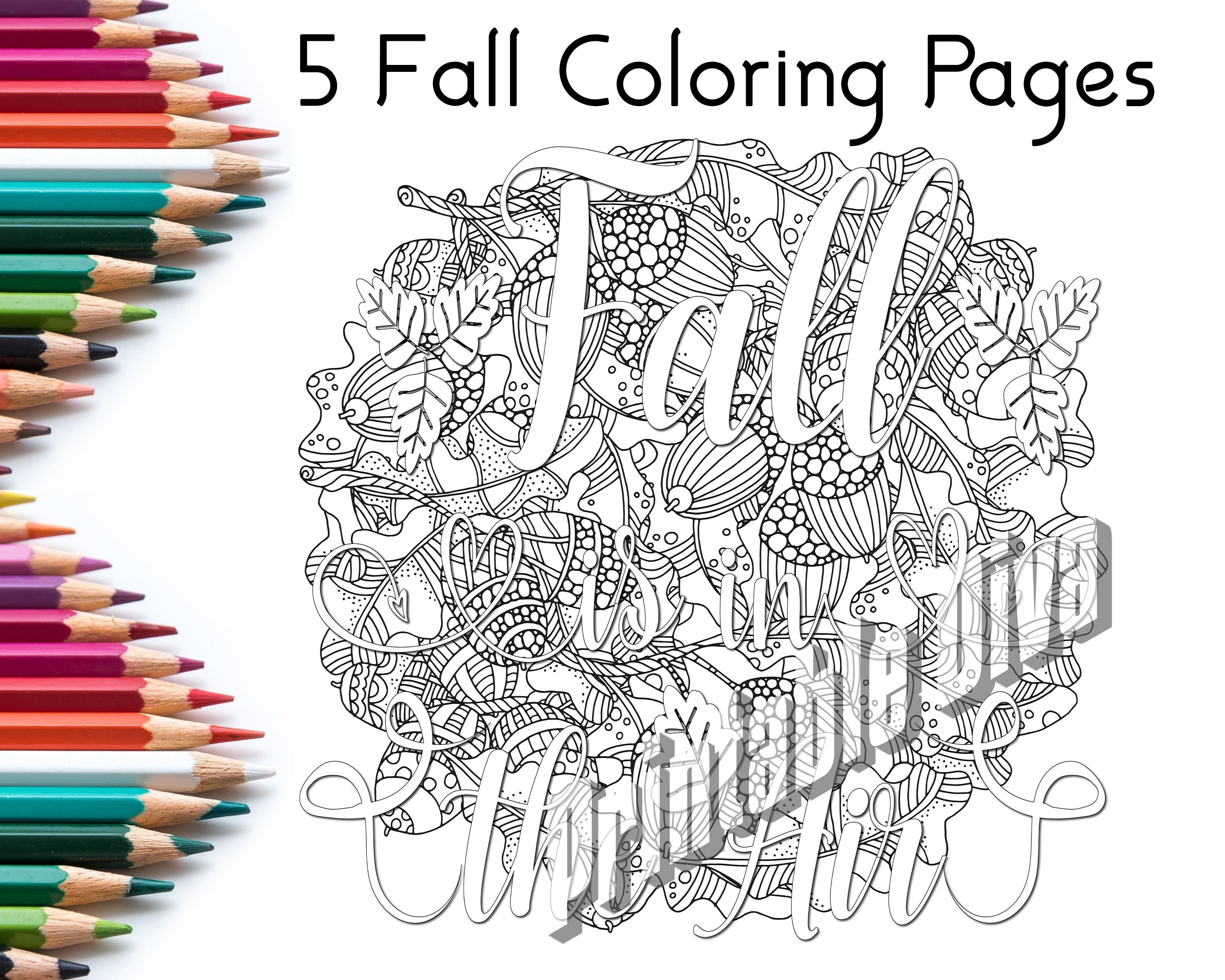 Adult Fall Coloring Pages / Instant Download / Fall Printables / Autumn ...