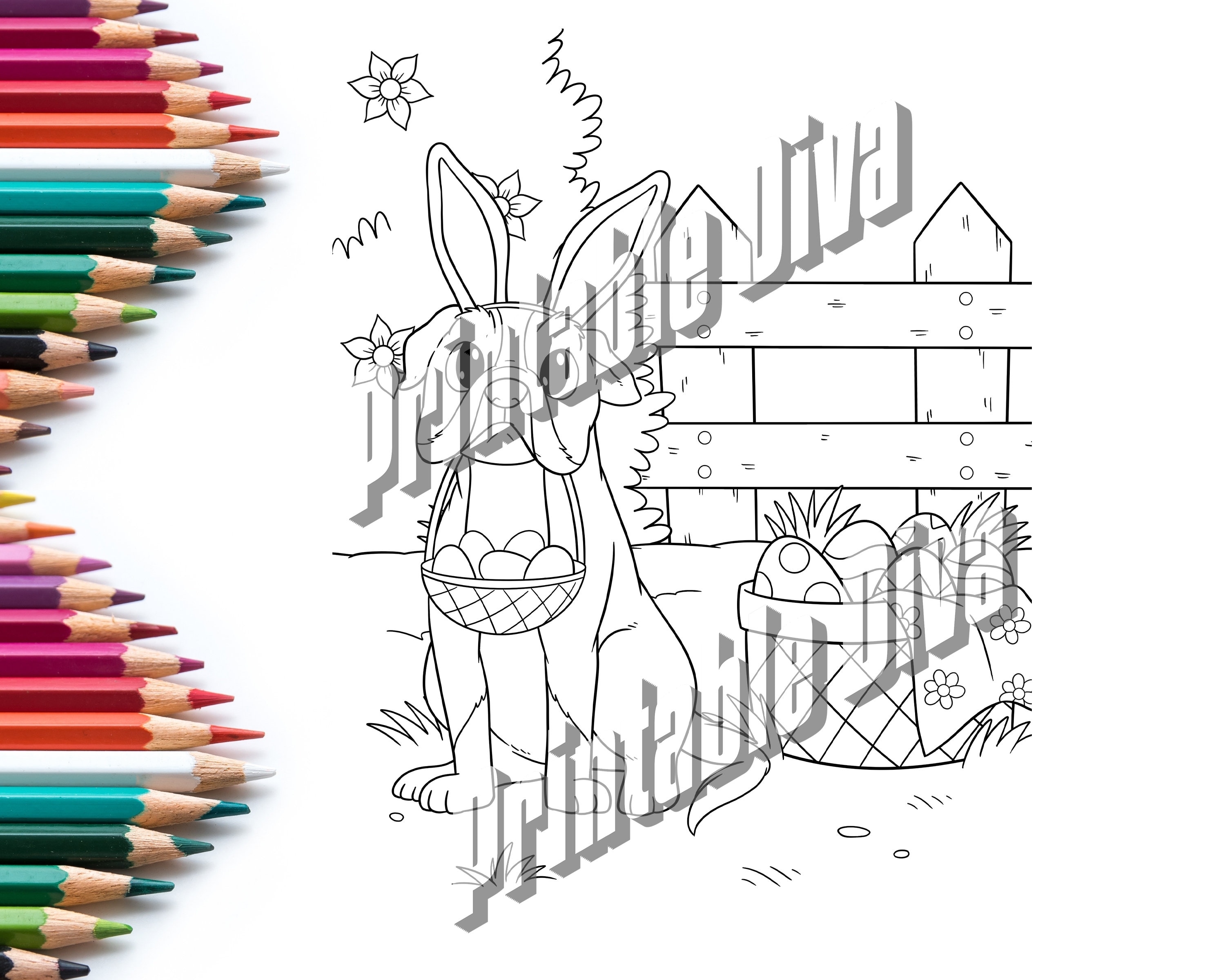 Cute Kids Easter Animal Coloring Pages / Instant Download / Printable ...