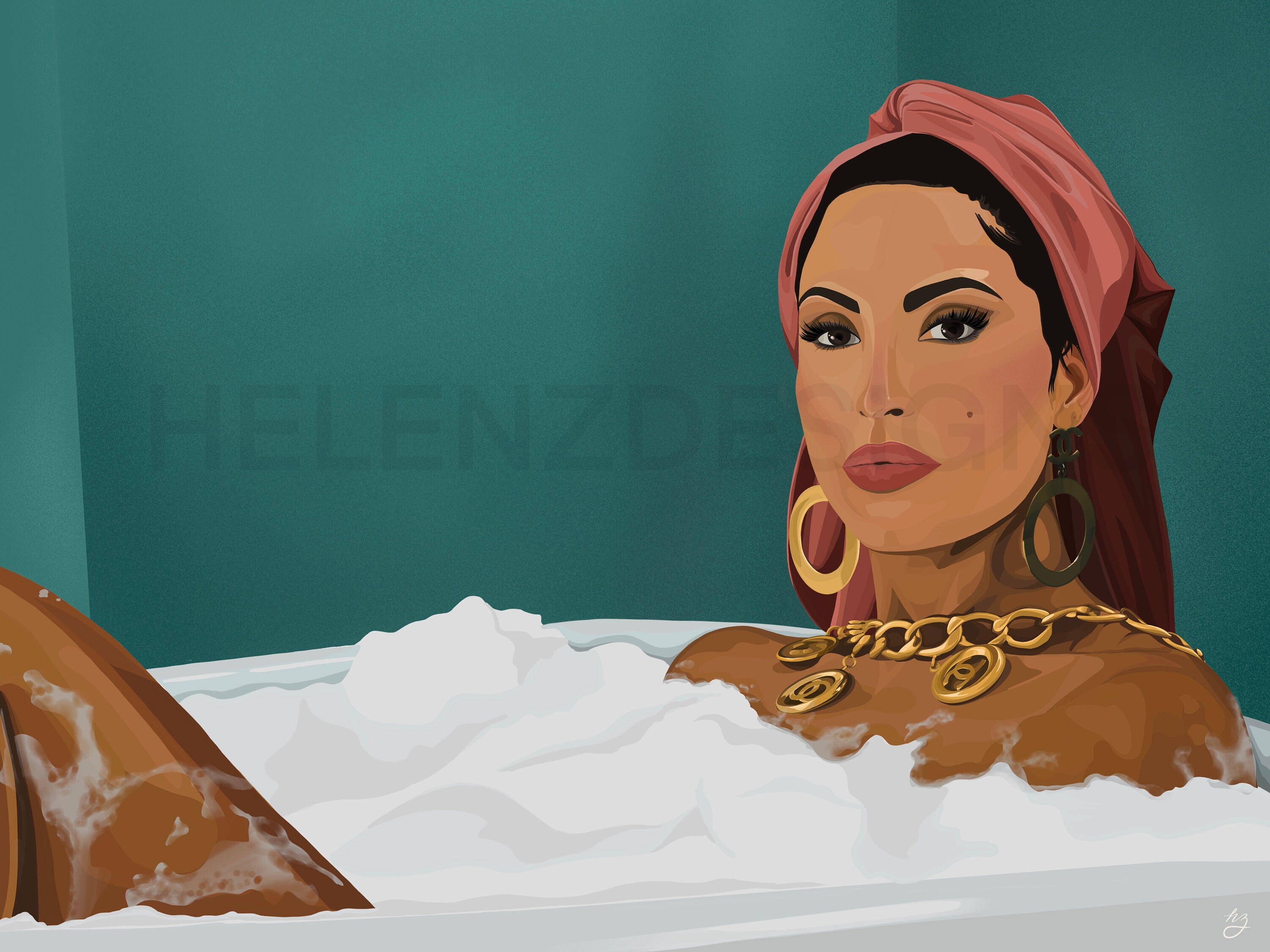 Woah Illustration of Snoh Aalegra Wall Art High - Etsy