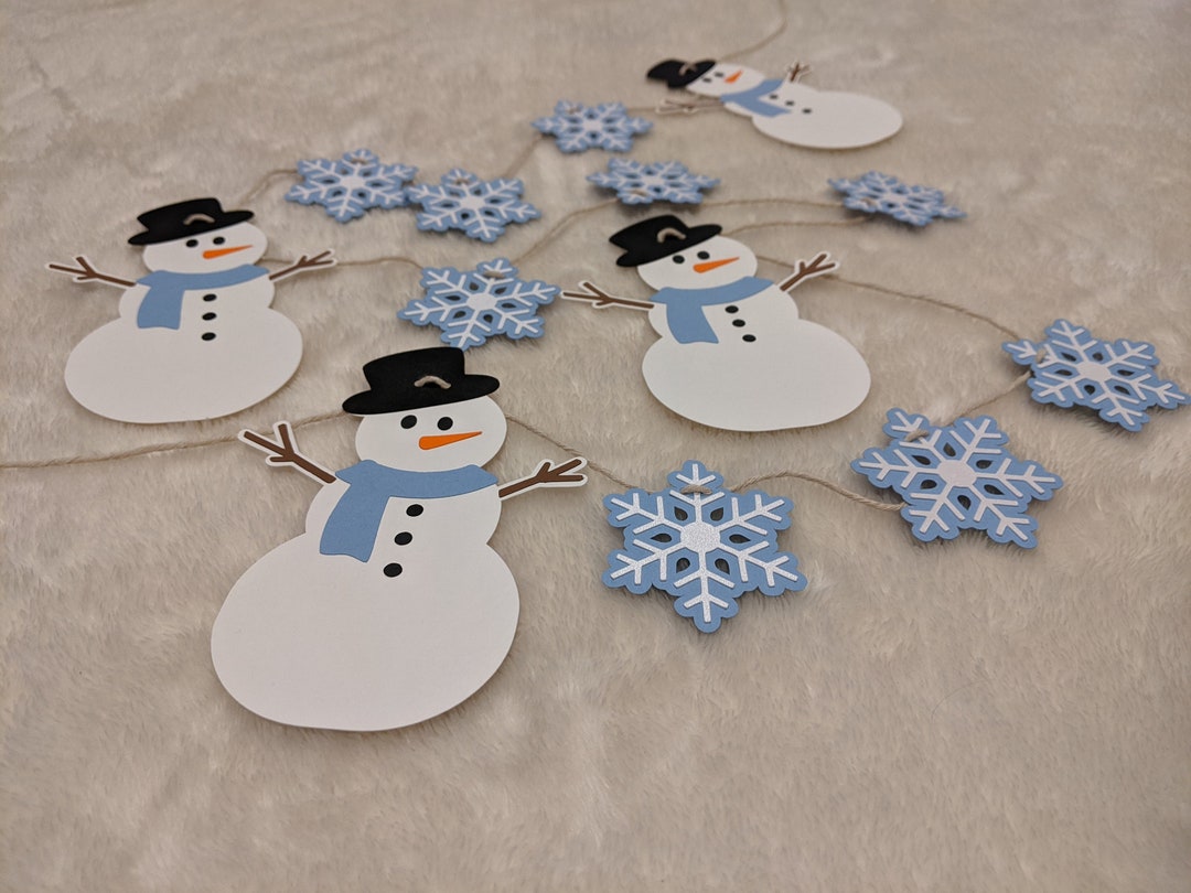 Snowman Snowflake Paper Garland, Christmas Banner - Etsy