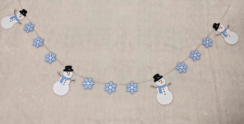 Snowman Snowflake Paper Garland, Christmas Banner - Etsy