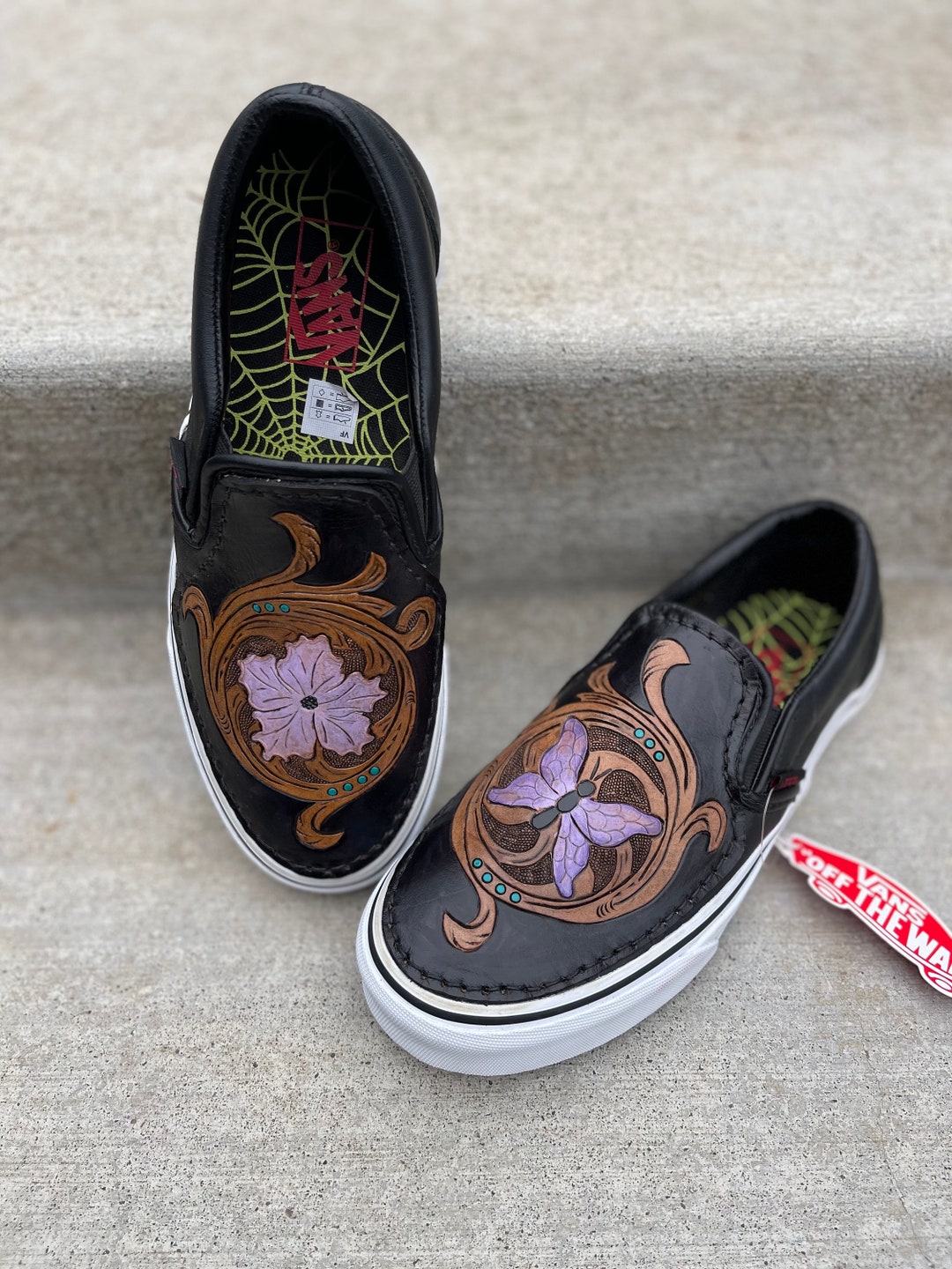 Hand Tooled Custom Vans - Etsy