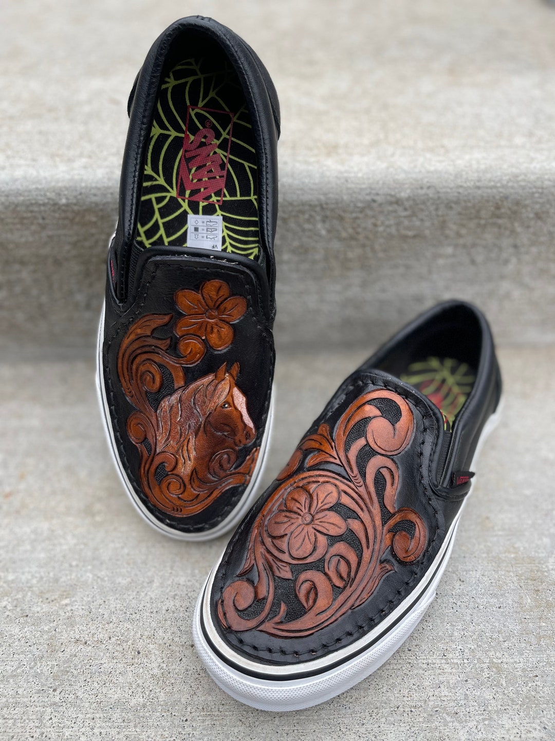 Hand Tooled Custom Vans - Etsy