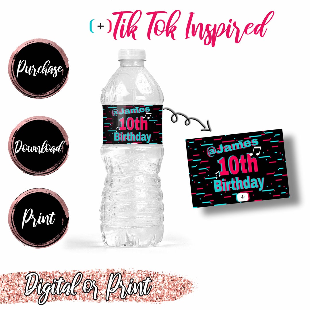 Tik Tok Inspired Water Labels Tik Tok Party Tik Tok Party Decor Tik Tok ...