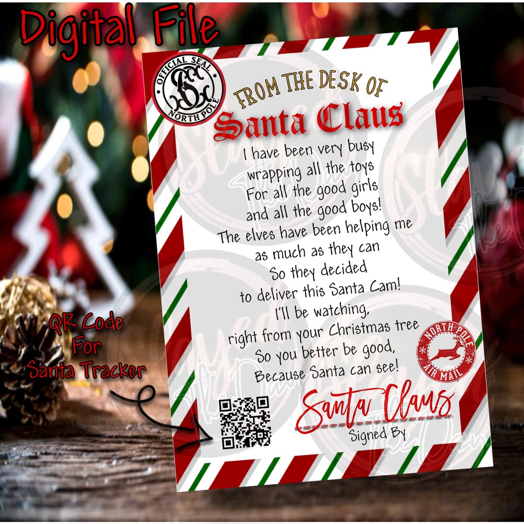 Santa Cam Letter/ Santa Letter/ Instant Download/ Christmas - Etsy