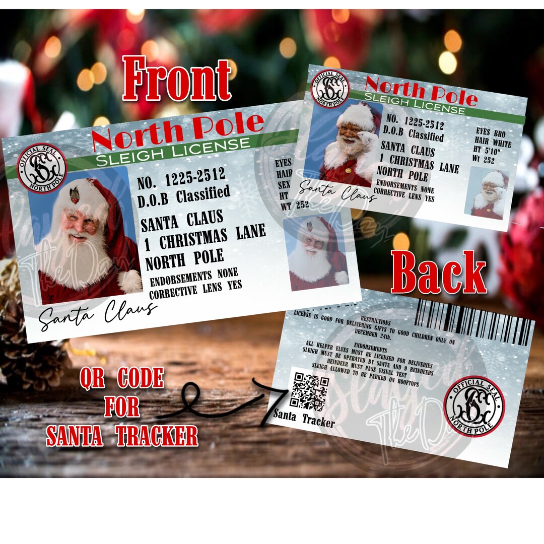 Santa Claus License Sublimation License Santa License SVG - Etsy