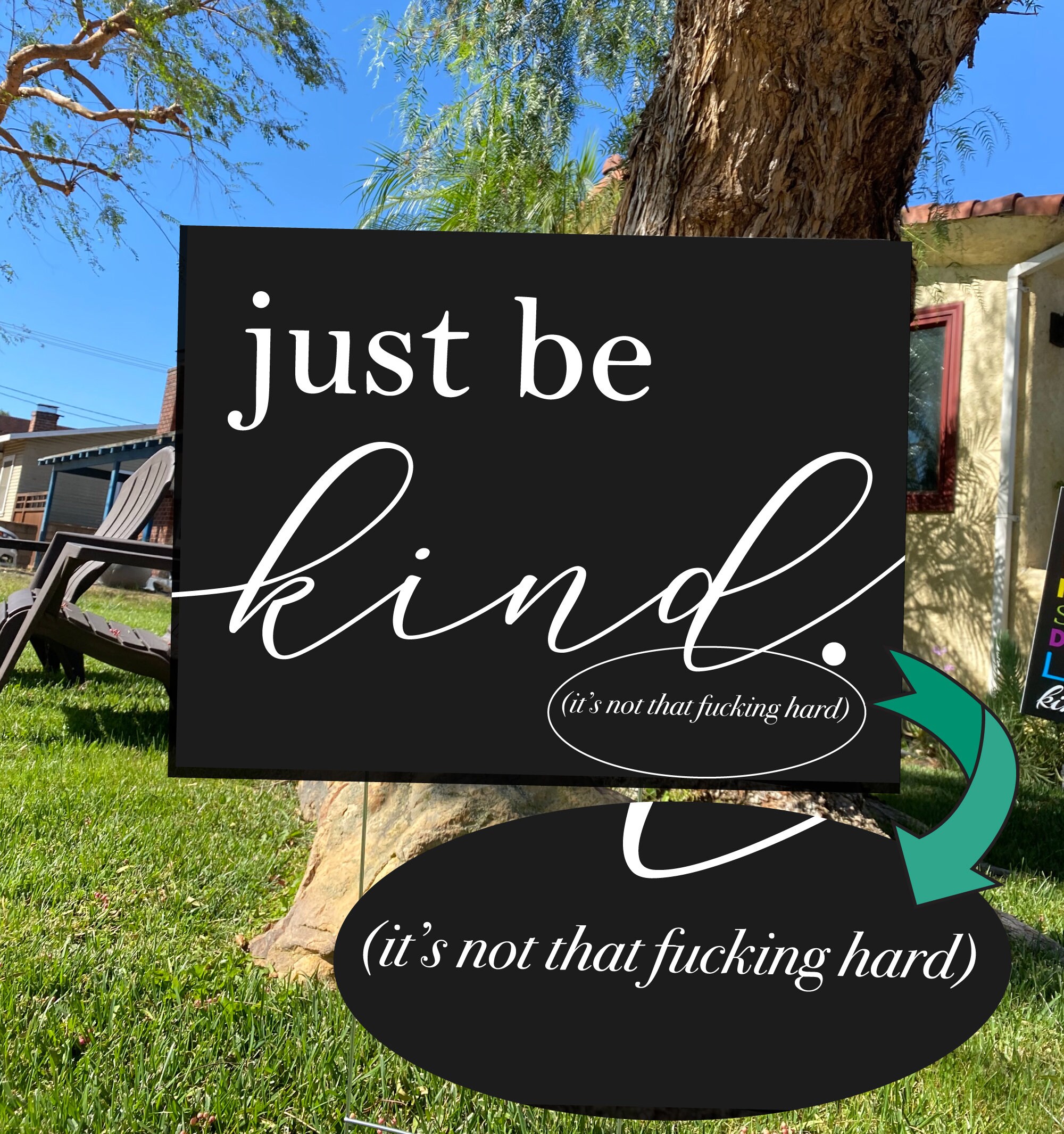 JUST BE KIND it's Not That Fcking Hard Lawn Sign - Etsy