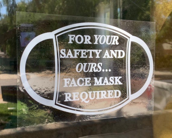 WEAR MASK WINDOW Cling / Safe Non-Adhesive Decal / For Your | Etsy