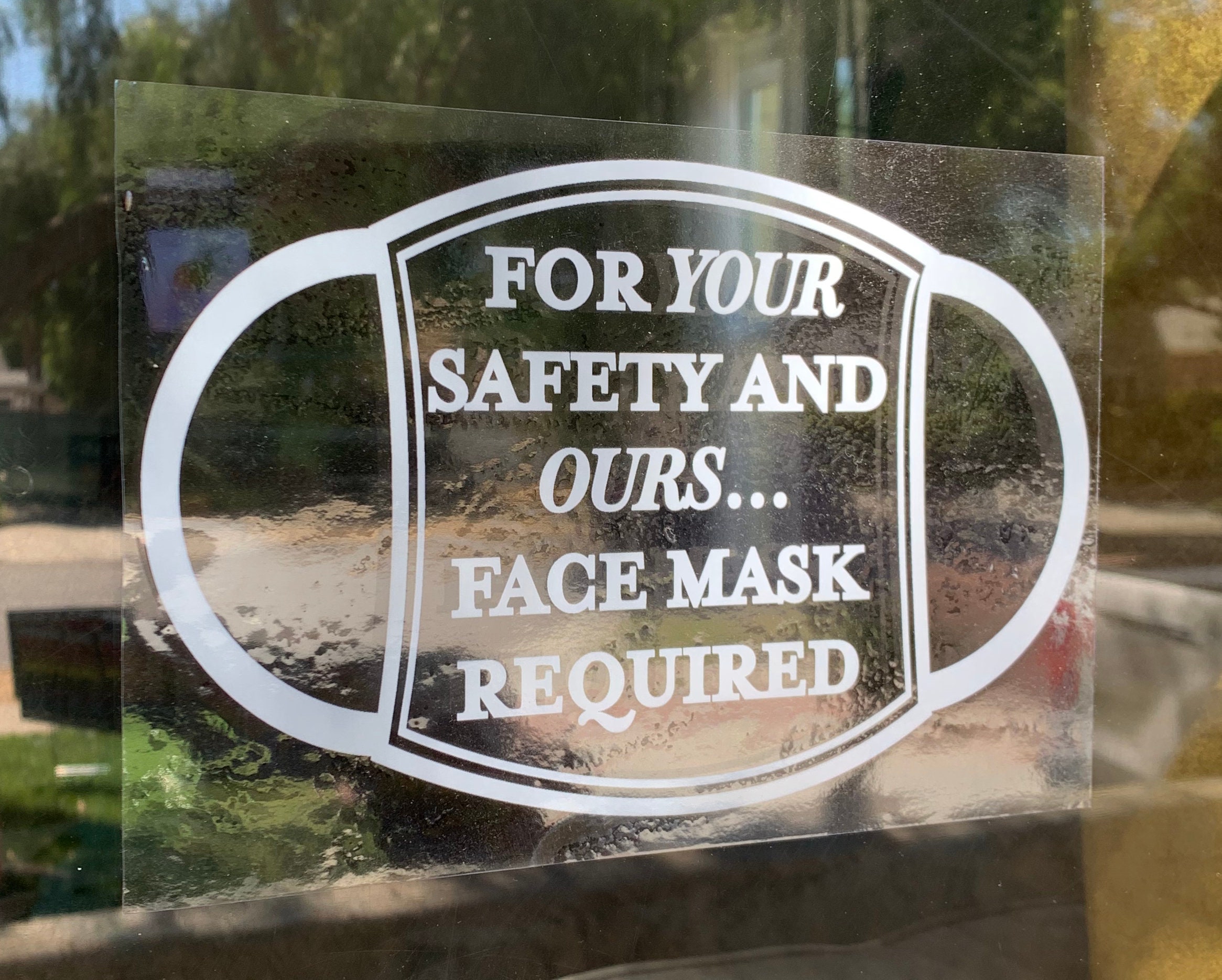 WEAR MASK WINDOW Cling / Safe Non-Adhesive Decal / For Your - Etsy España