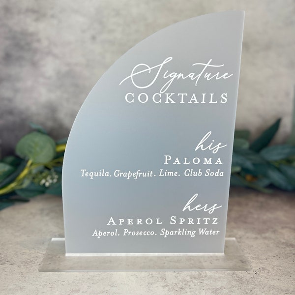 Reception Bar Menu - Etsy