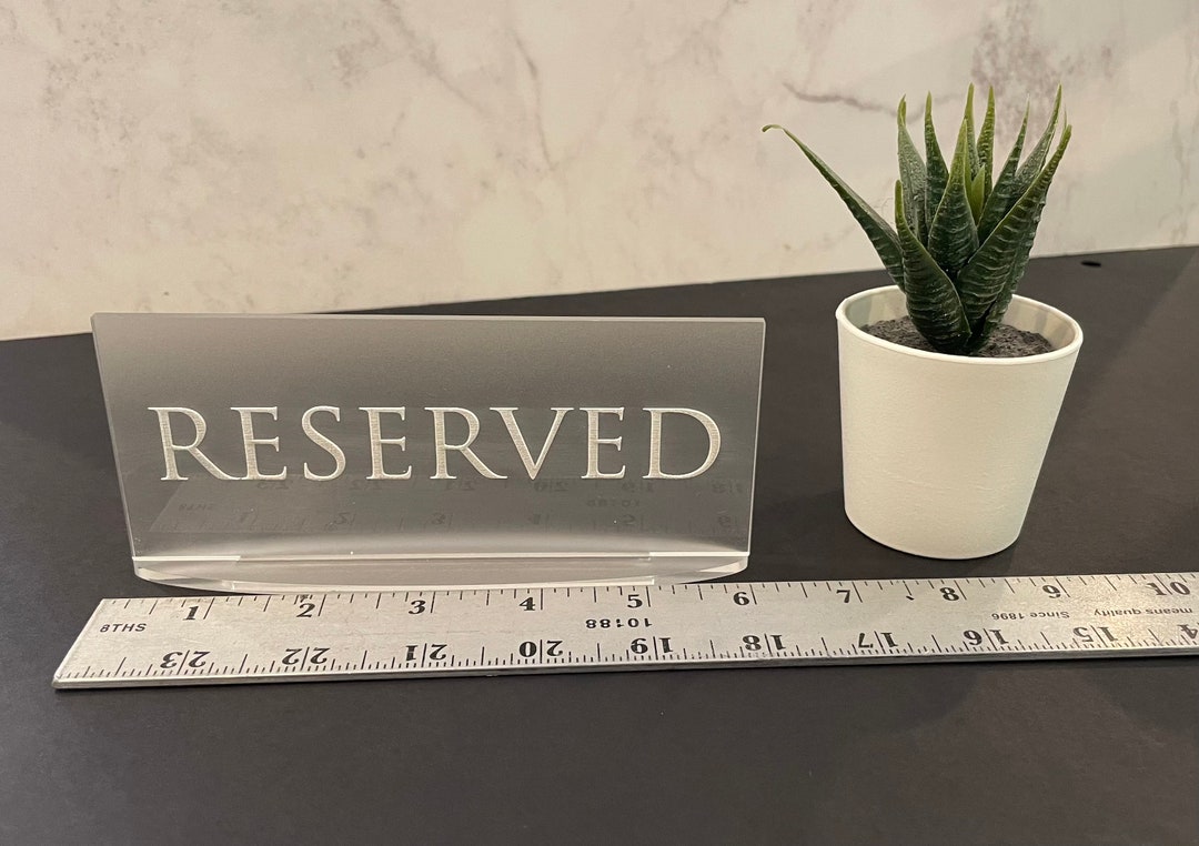 Engraved Acrylic Reserved Sign: Customizable Text, Wedding & Event ...