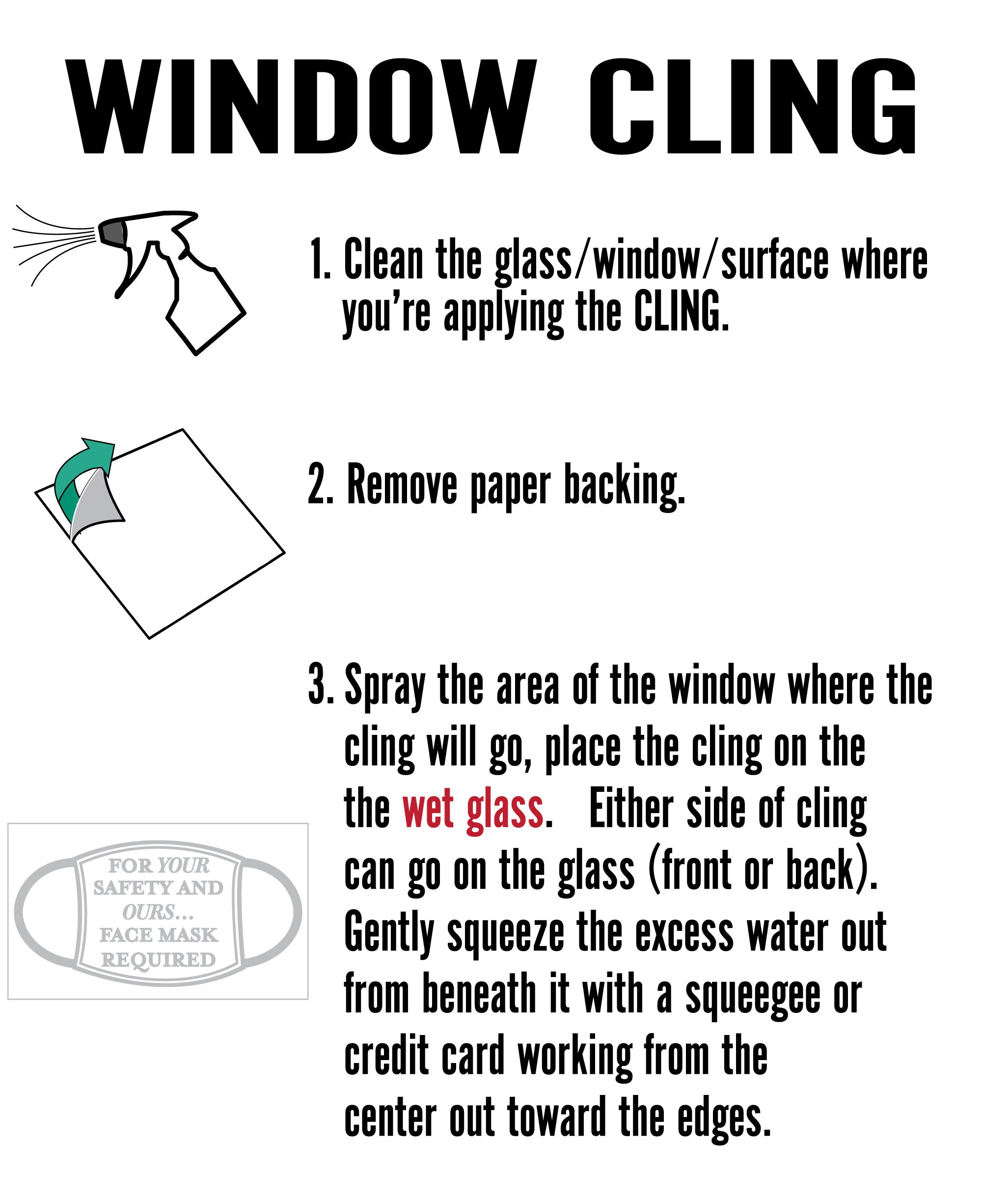 WEAR MASK WINDOW Cling / Safe Non-Adhesive Decal / For Your - Etsy España