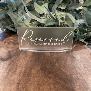 Engraved Frosted Acrylic RESERVED Sign: Restaurant & Wedding Decor - Etsy