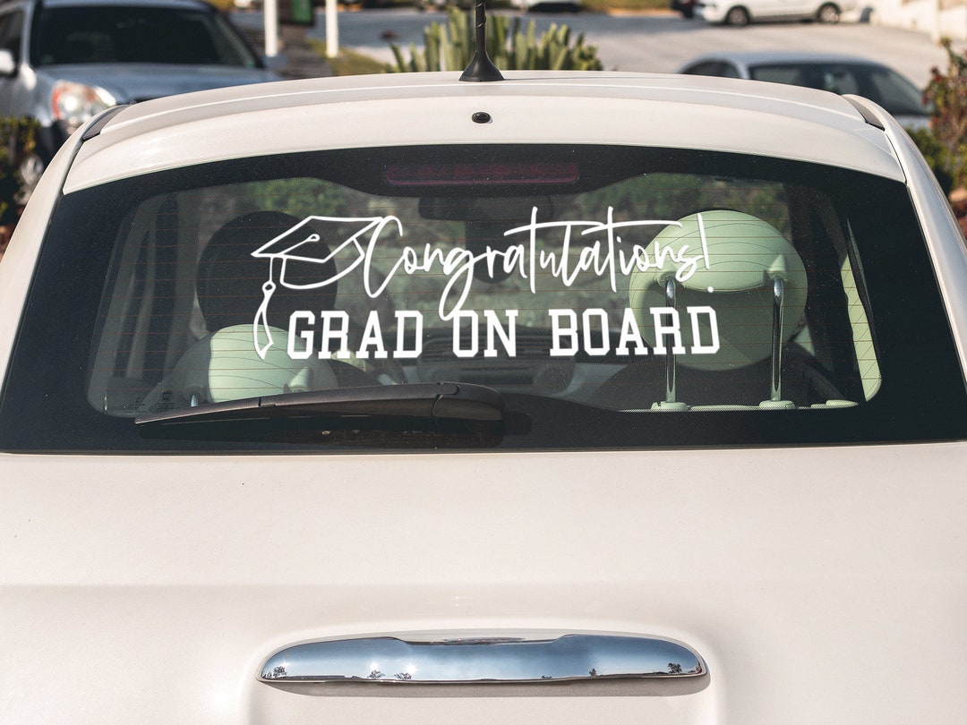 CONGRATULATIONS GRAD CAR Cling | Decorate Your Car for Graduation ...