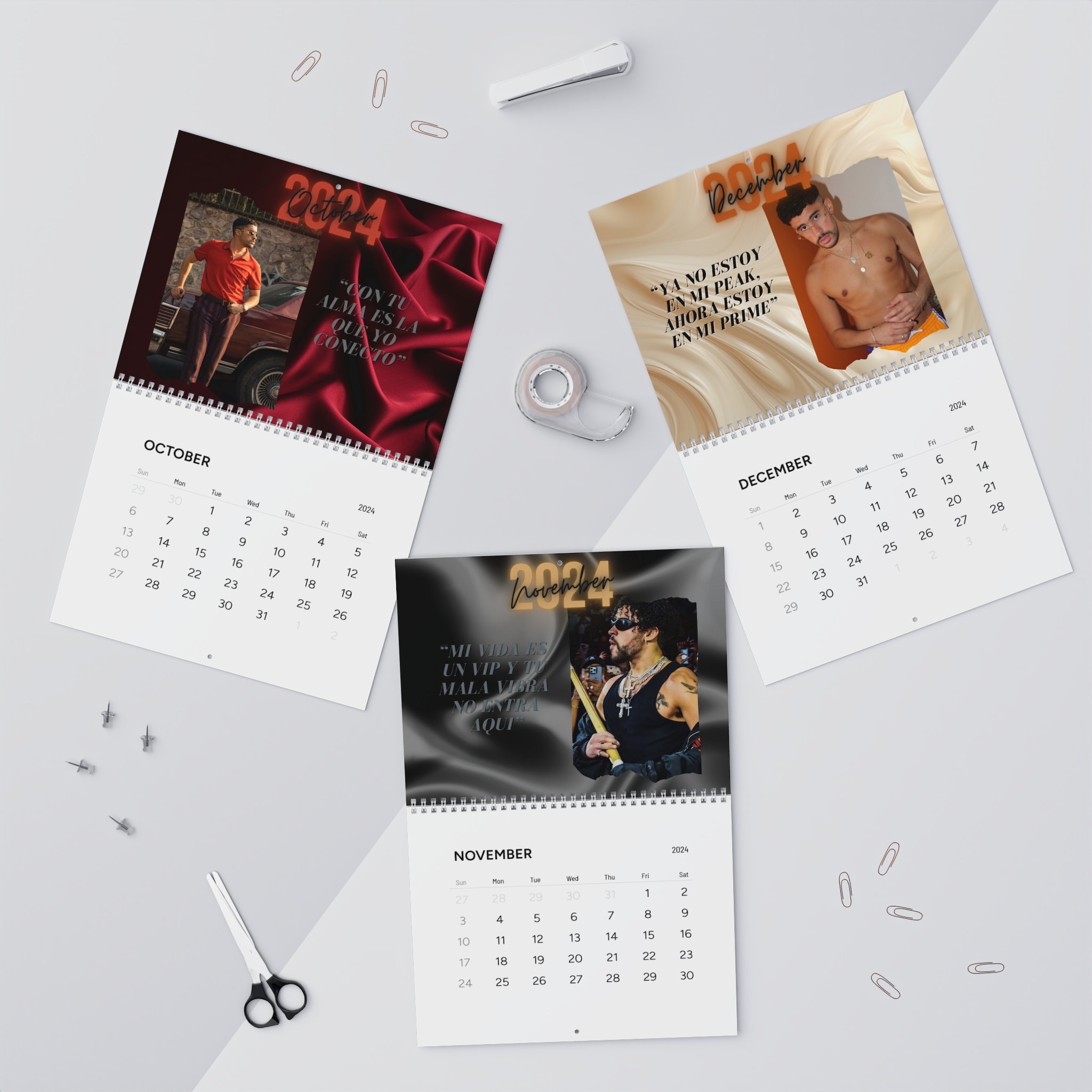 Bad Bunny Calendar 2024, Celebrity Calendar, Bad Bunny 2024 Wall ...