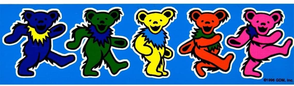 Grateful Dead Dancing Bear Sticker - Dancing Bear Bumper Sticker | Free ...