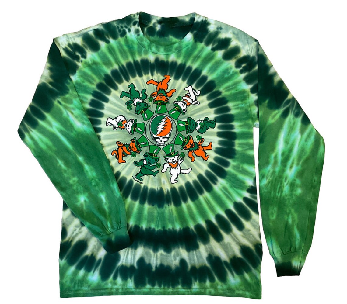 Grateful Dead Irish Bears - Long Sleeve Dancing Bear Celtic Tie Dye ...