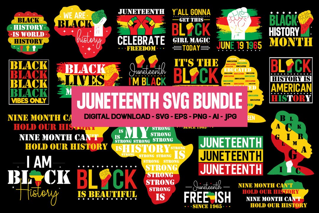 Juneteenth Bundle Map SVG Juneteenth 1865 Svg Png Celebrate - Etsy