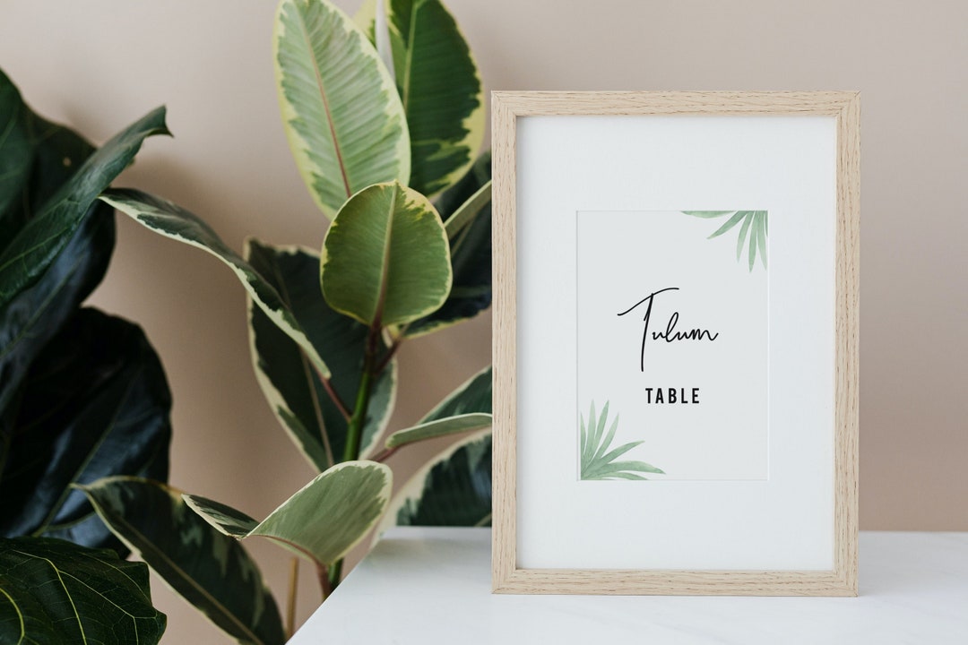 Tropical Table Names Wedding Sign Template | Boho Wedding Table Numbers ...