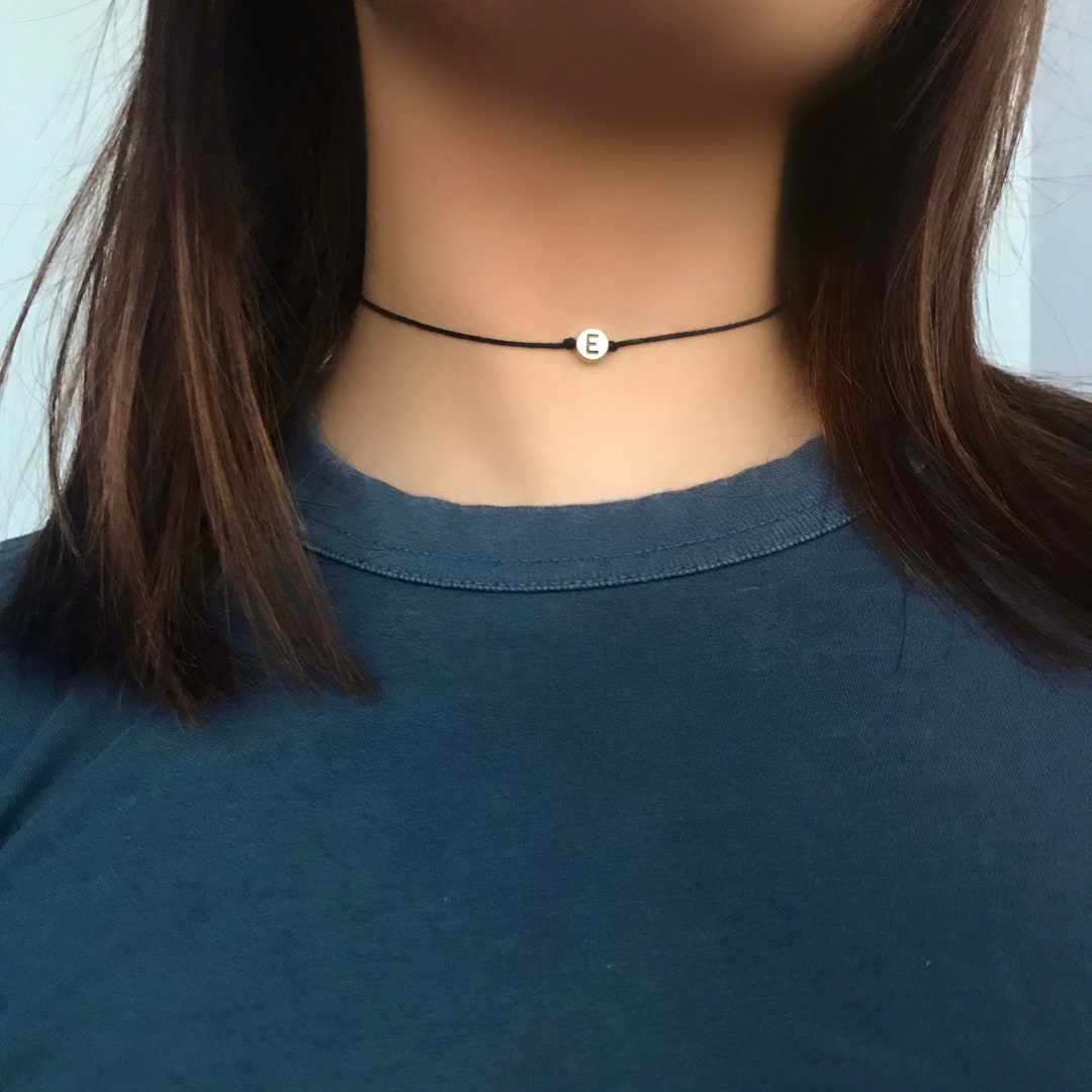 Initial Cord Choker, Alphabet Letter Choker by Urbanglassny - Etsy