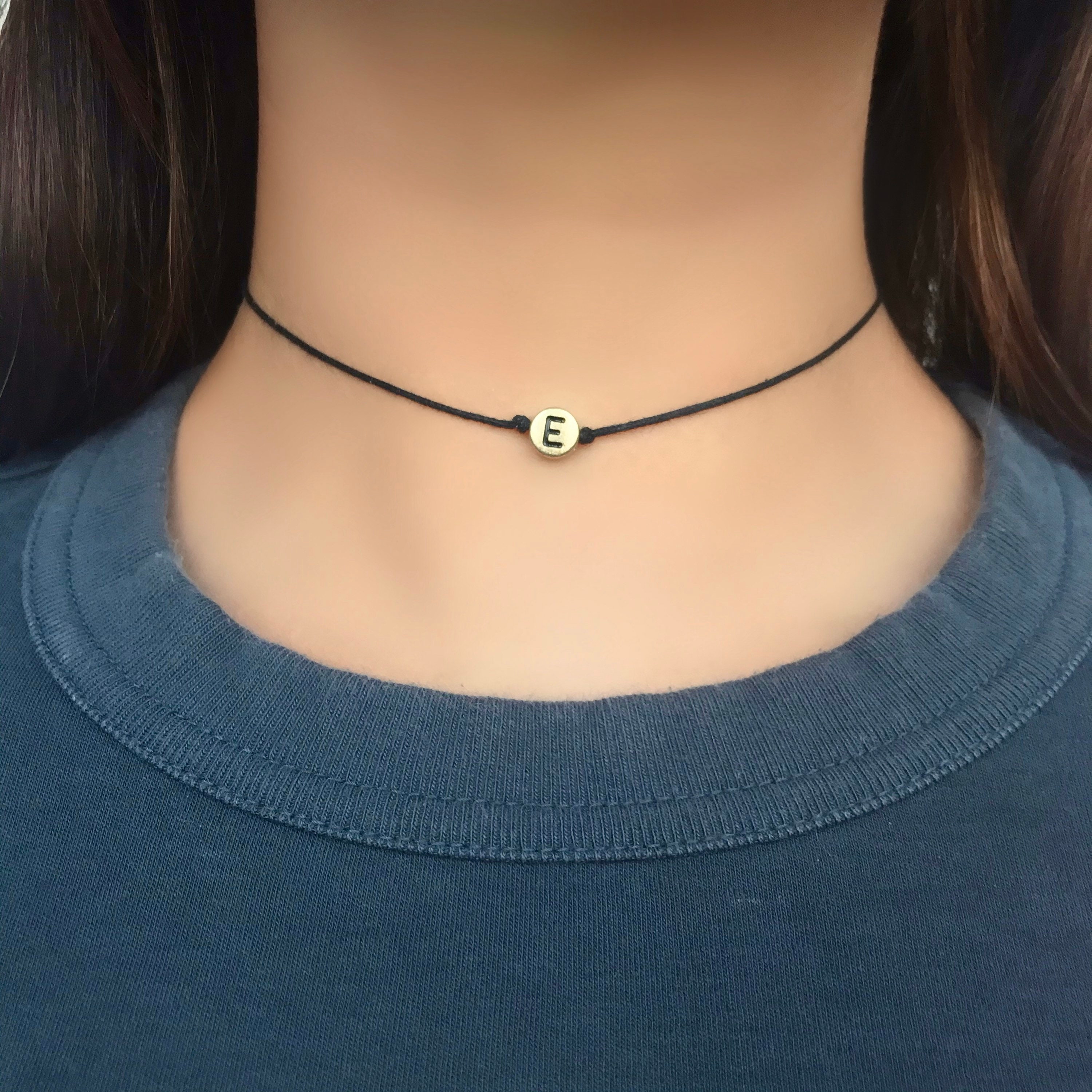 Initial Cord Choker Alphabet Letter Choker by Urbanglassny - Etsy