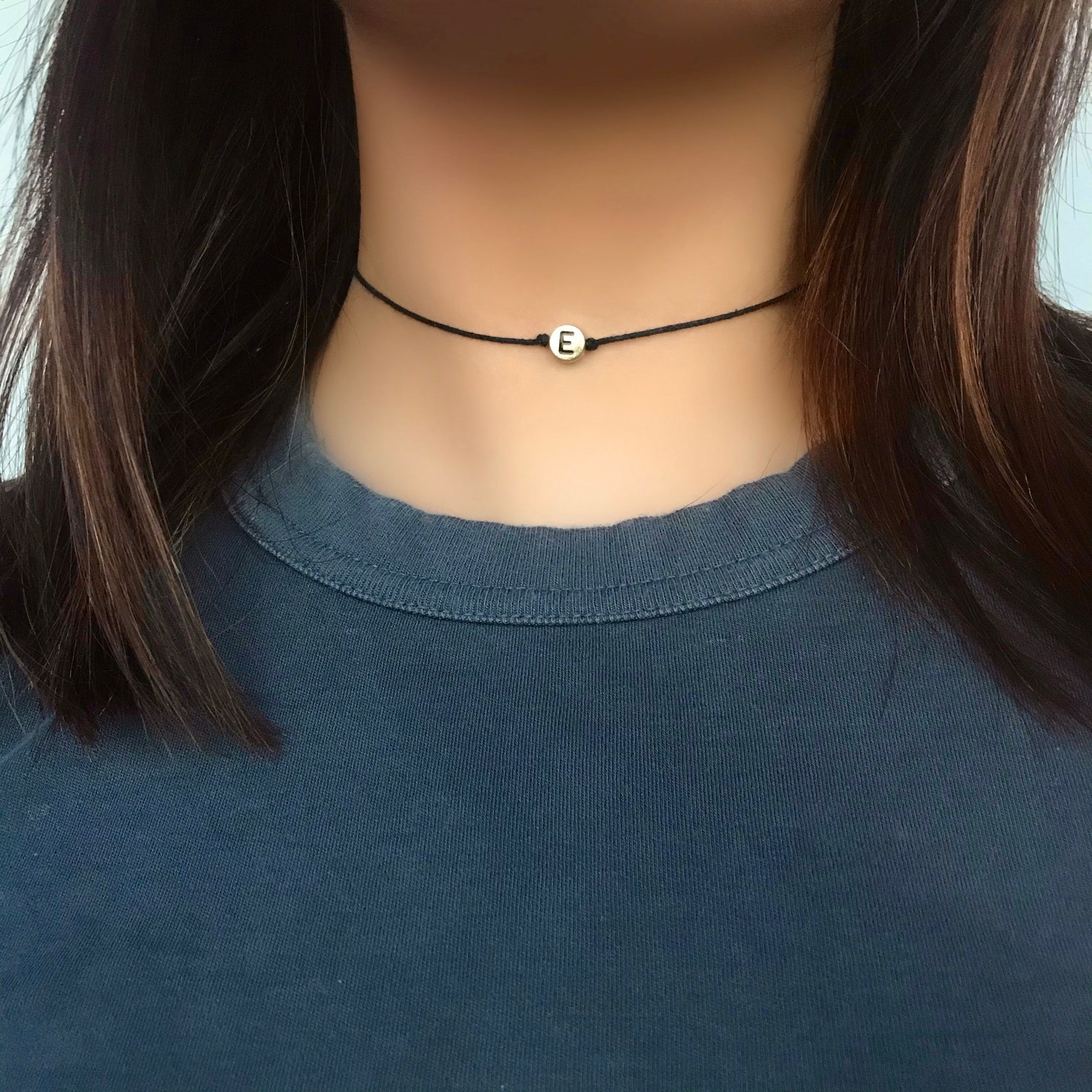 Initial Cord Choker Alphabet Letter Choker by Urbanglassny | Etsy