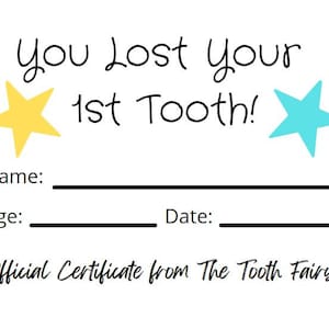 First Tooth Letter From Tooth Fairy, Digital Download, Printable, PDF ...