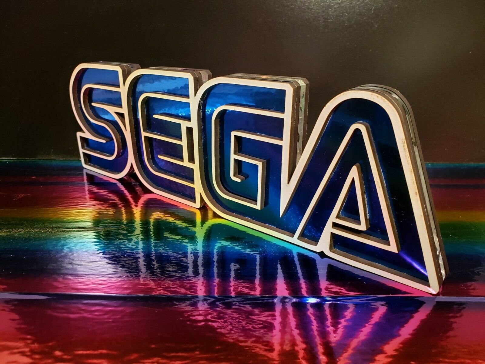 Sega logo sign display stand for shelf or gameroom Atari show | Etsy