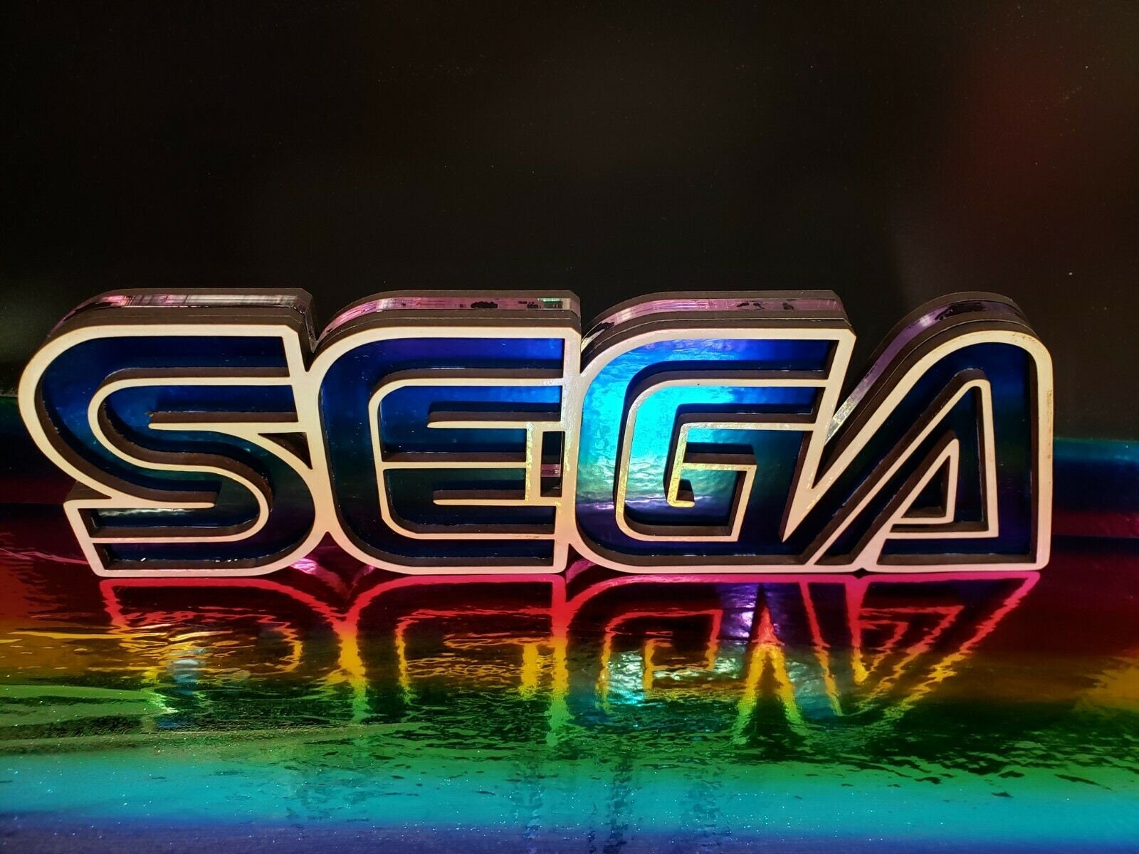 Sega logo sign display stand for shelf or gameroom Atari show | Etsy