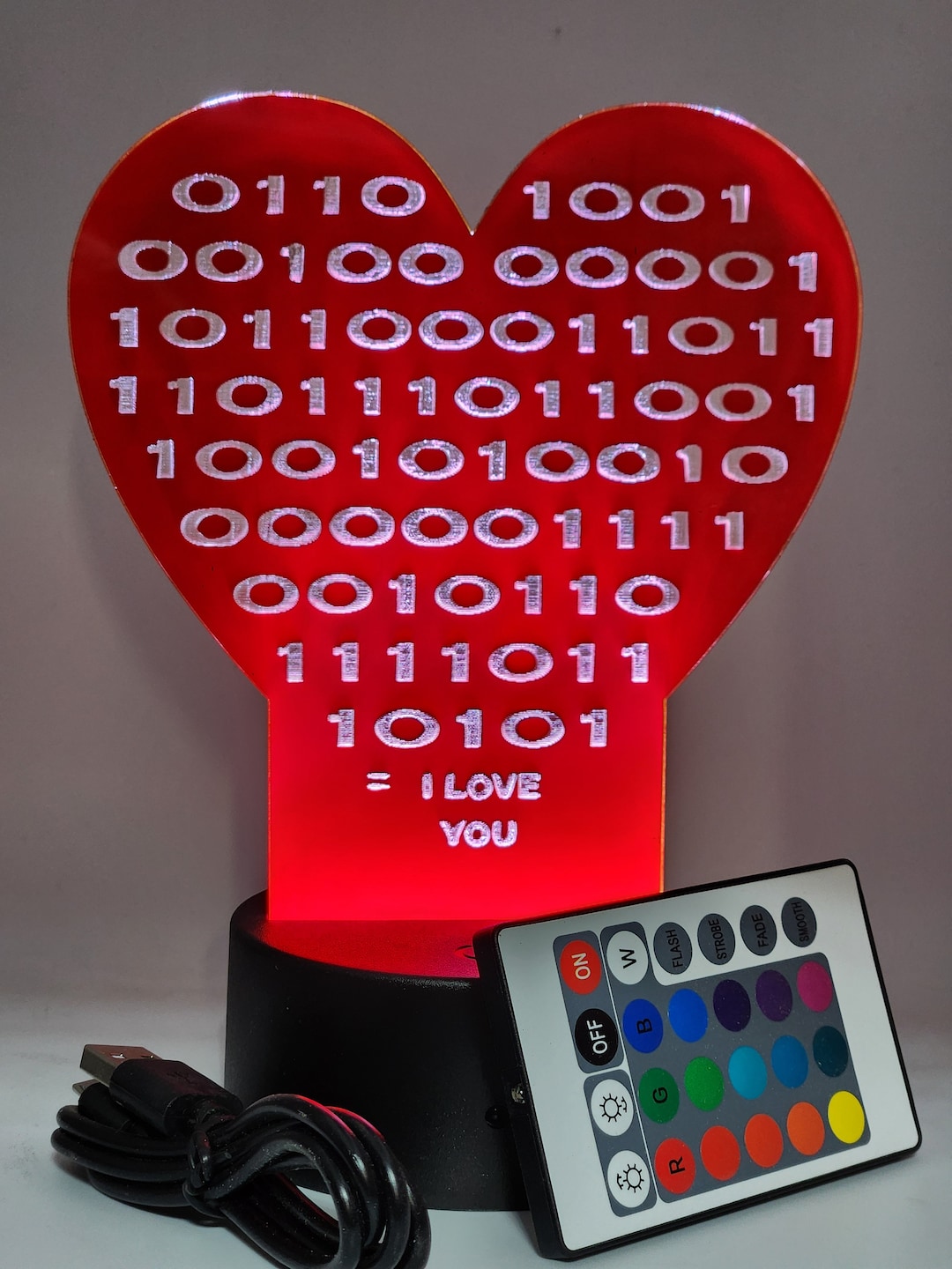Heart Binary That Spells Out I LOVE YOU - Etsy