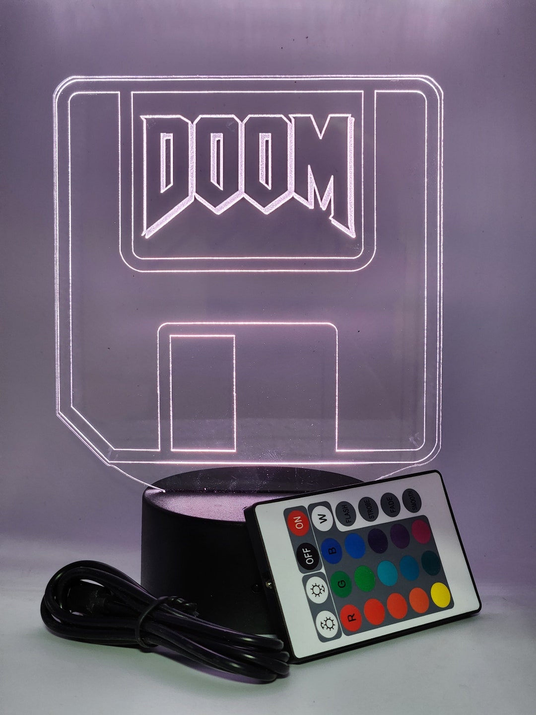 DOOM 3.5 Floppy Led Lamp ( Show It Off) 8 Different Colors With Remote ...