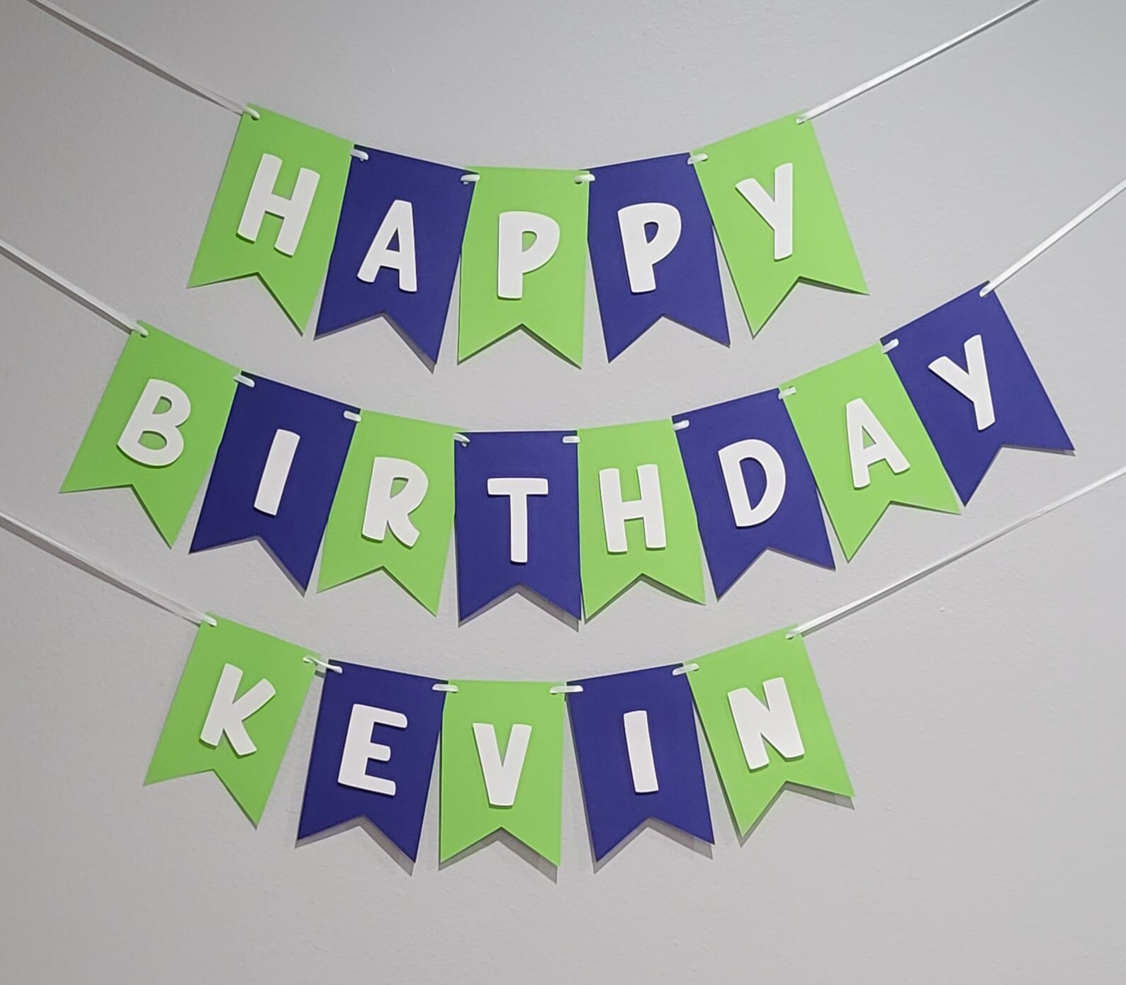 Custom Cardstock Happy Birthday Banner EXTRA LARGE FLAGS 8X5 Choose ...
