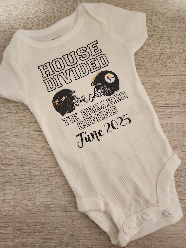 House Divided Bodysuit| Tie Breaker Shirt| Baby Announcement| Football ...