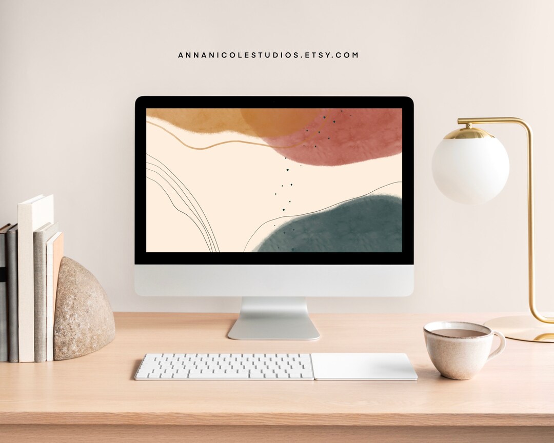 Boho Abstract Desktop Wallpaper - Etsy