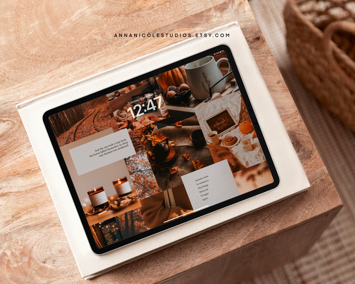 Fall Photo Collage iPad Wallpaper Fall Wallpaper Cozy Fall Aesthetic - Etsy